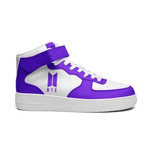 BTS Logo High Top Leather Sneakers - Purple - Etsy