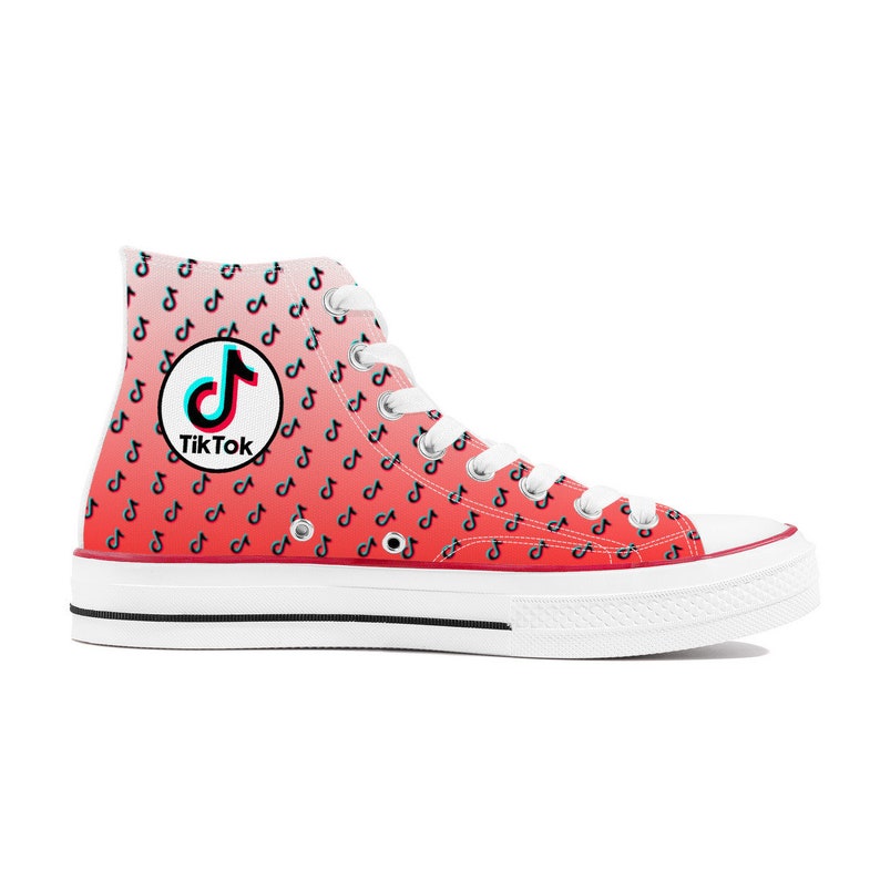 Tiktok High Top Canvas Shoes Red Tiktok Sneakers - Etsy