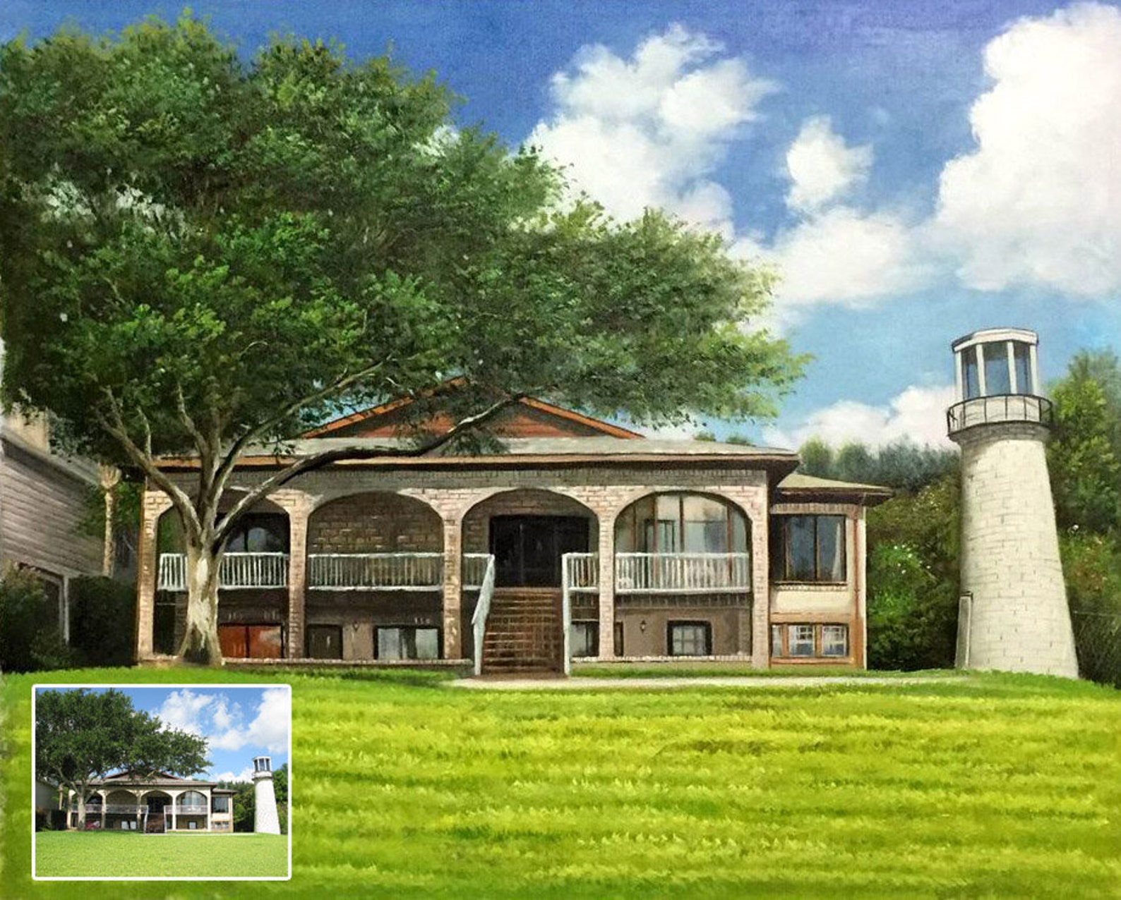 Custom House Painting, Hand Painted House Oil Painting, Personalized ...