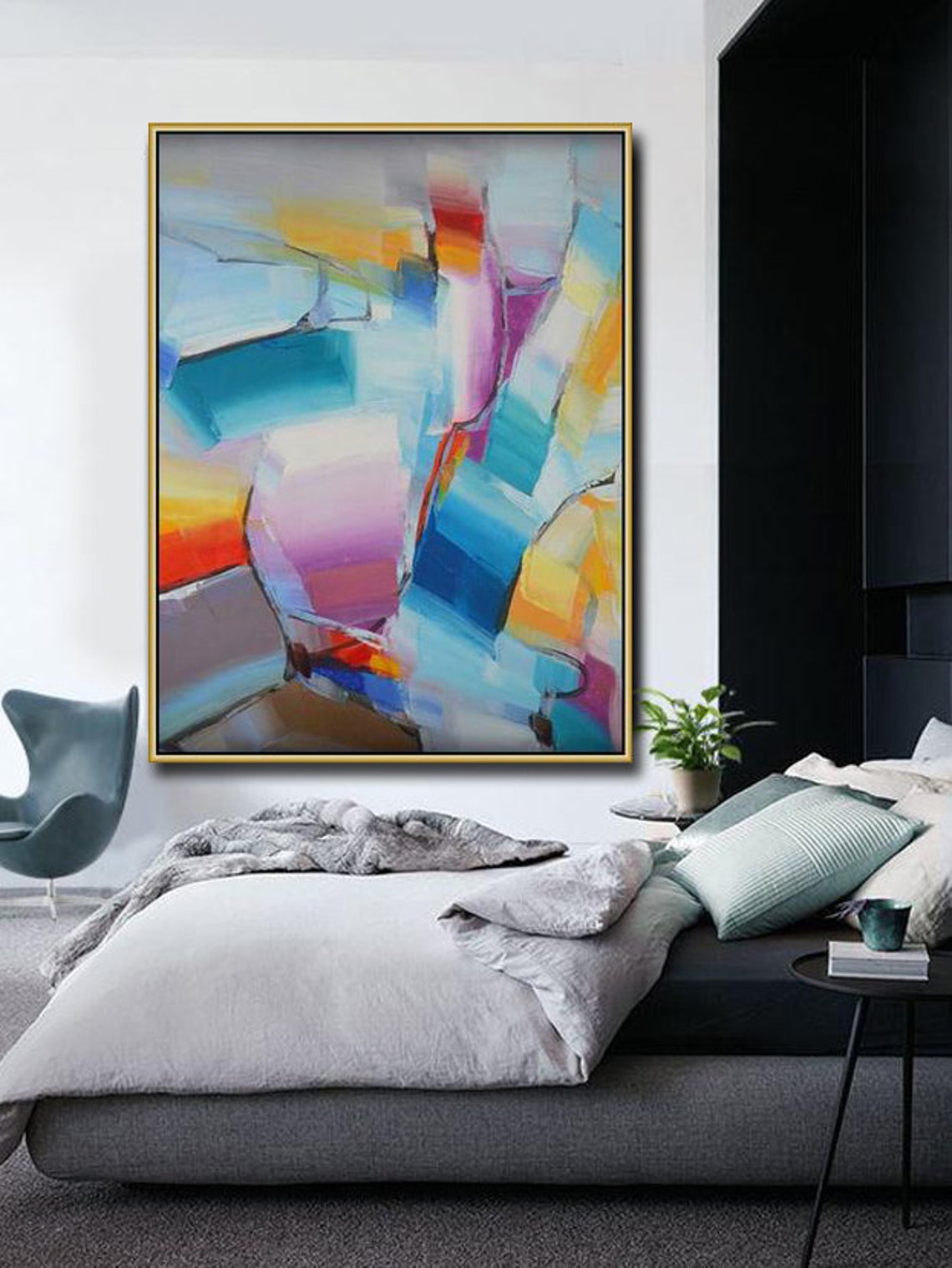 Abstract Painting, Large Modern Abstract Art, Hand Painted Canvas ...