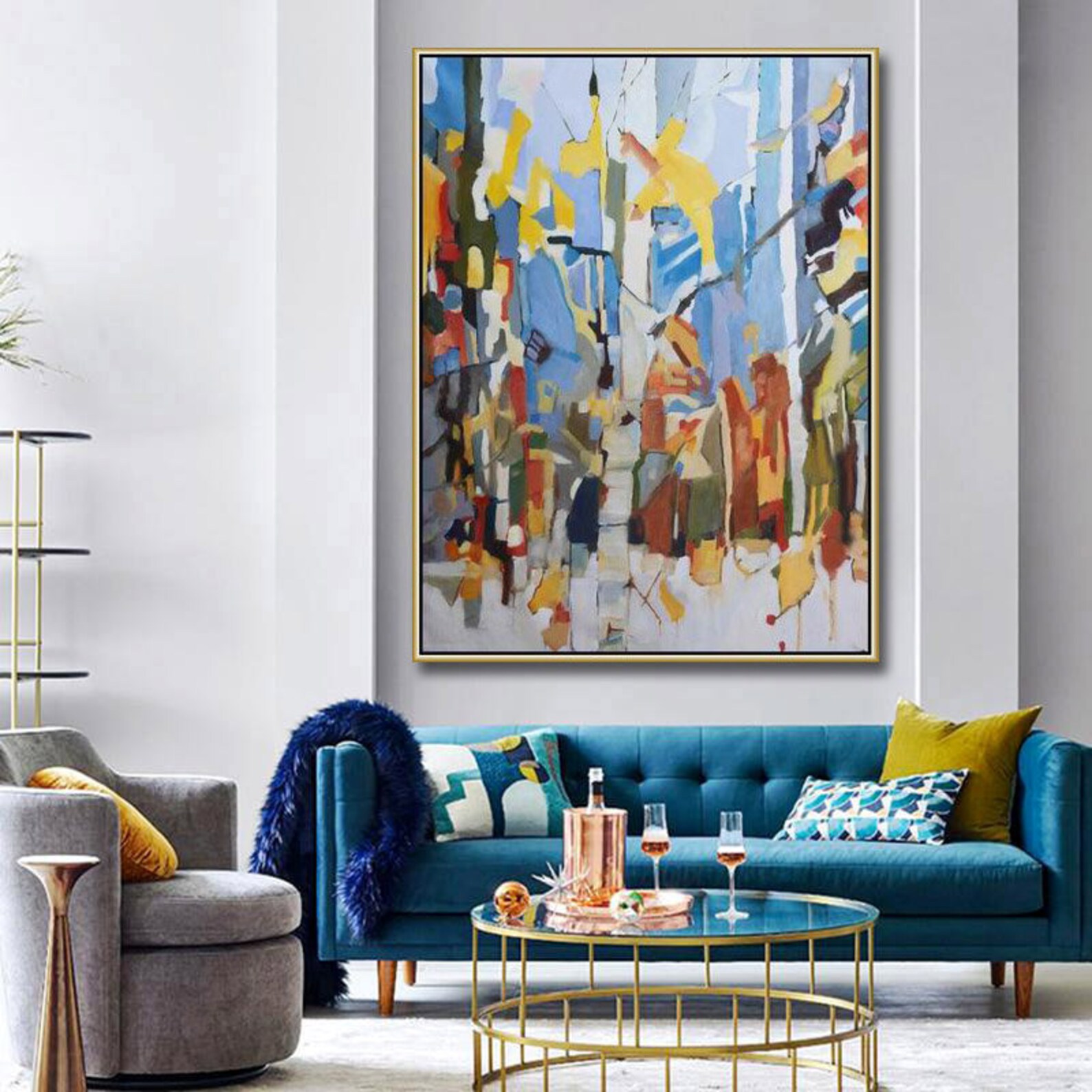 Large Original Abstract Painting Modern Abstract Canvas Wall | Etsy