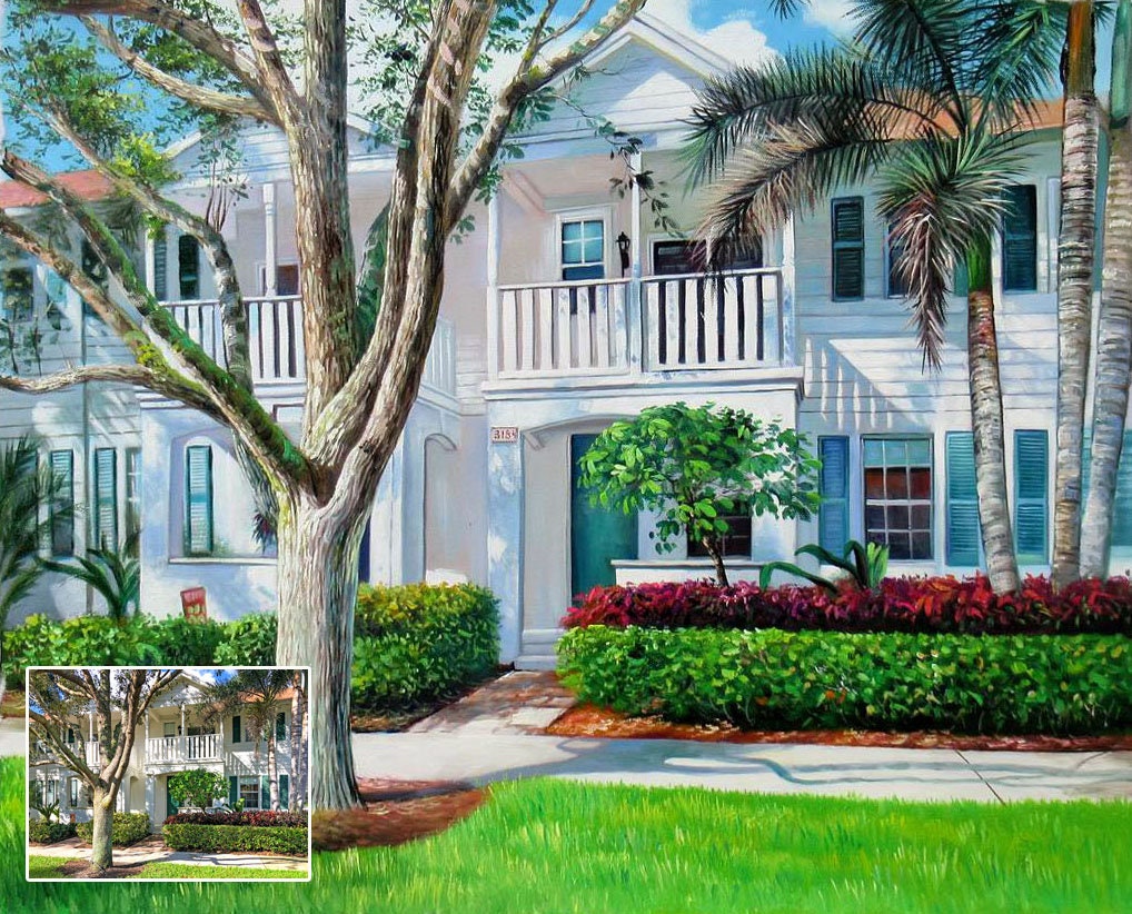 Custom House Painting Hand Painted House Oil Painting | Etsy