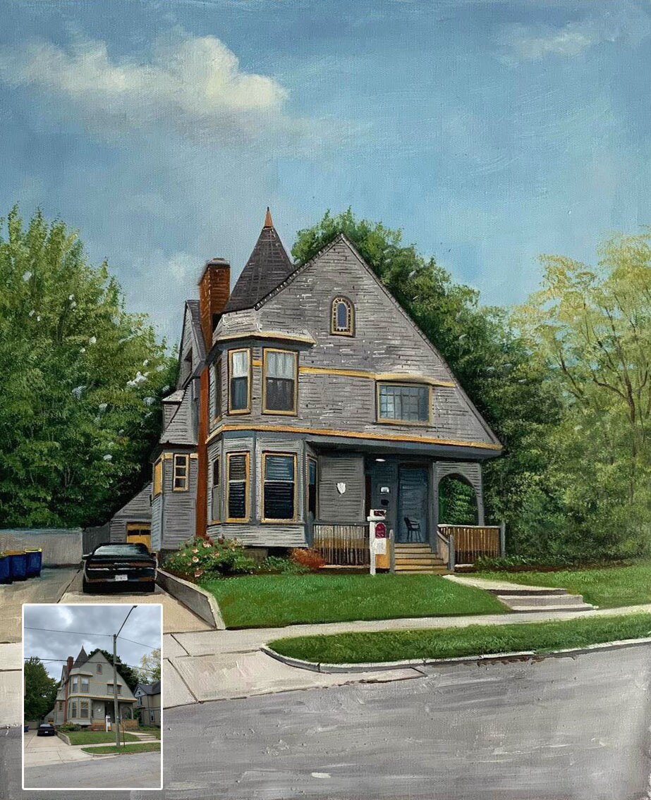 Custom House Painting Hand Painted House Oil Painting | Etsy