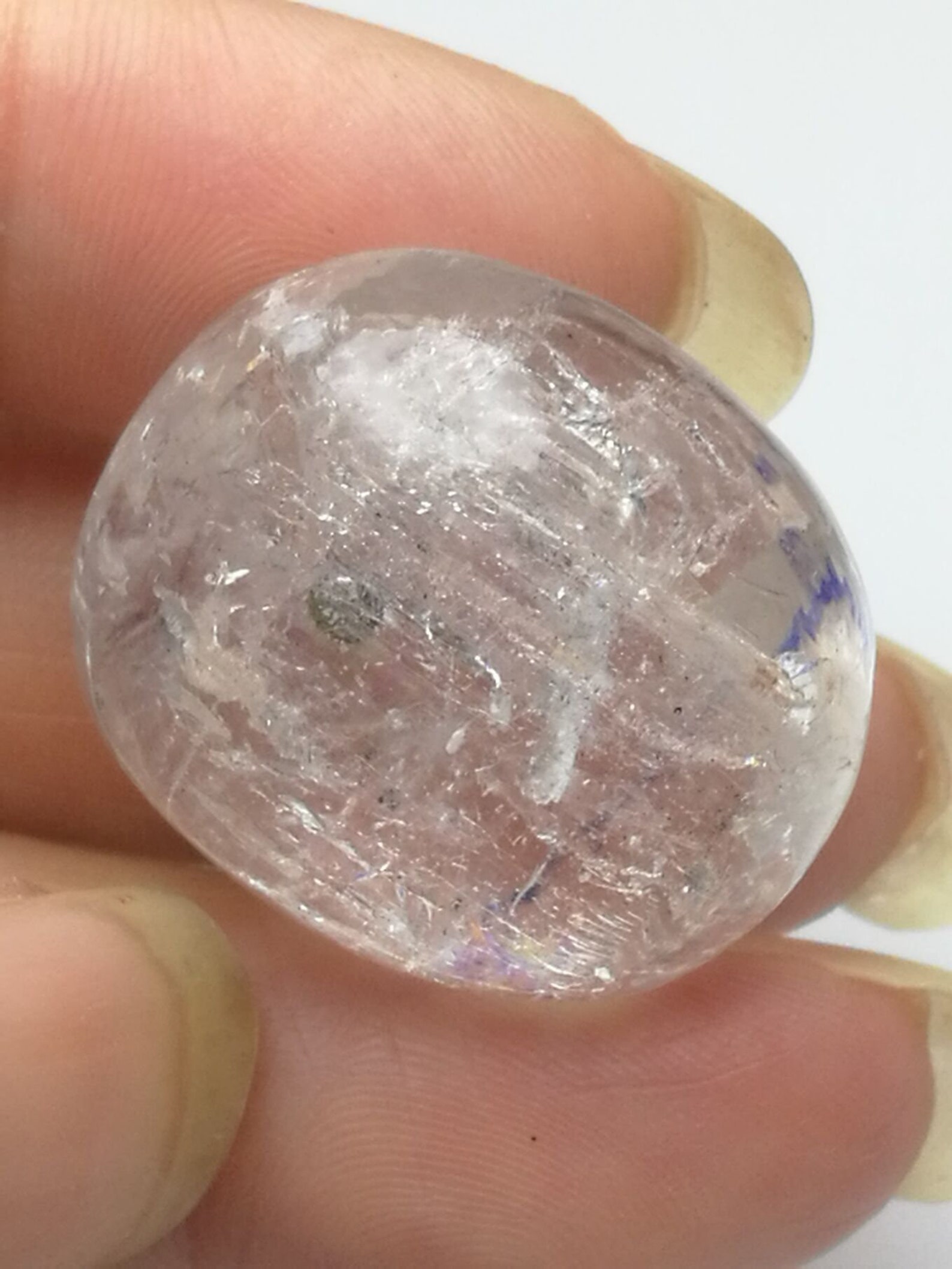 Clear Free Mobile Enhydro Crystal Quartz Oval With 1 Easily - Etsy