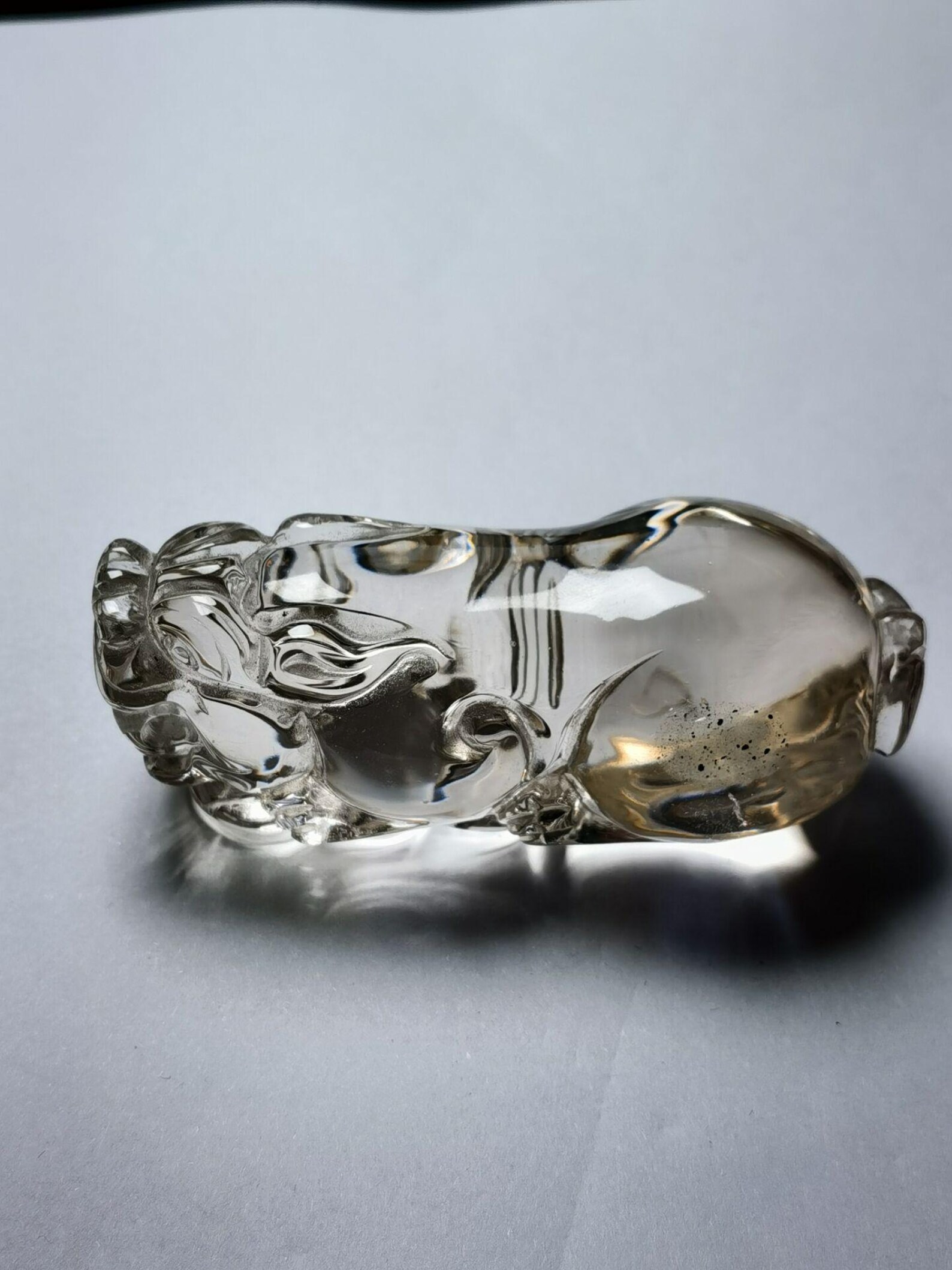 Pixiu de cuarzo cristalino transparente de 8,5 cm (3,34 pulgadas), arte ...