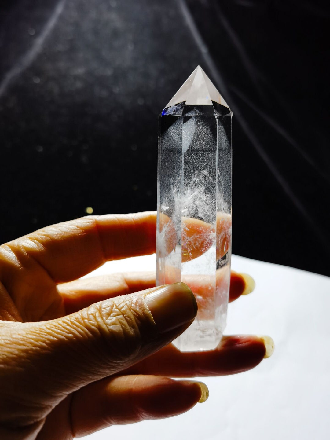 Natural Clear 6 Sided Crystal Quartz Phantom Point 3,74 Zoll ...