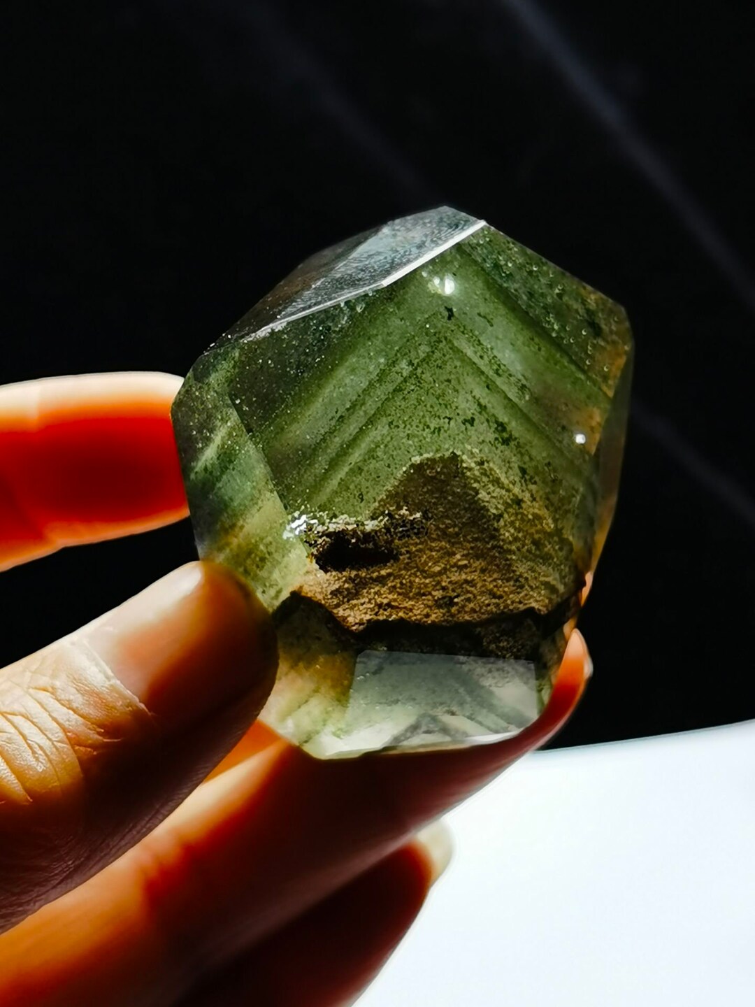 Natural Water Clear Phantom 6 Sided Crystal Quartz Point 1.84 Inch ...