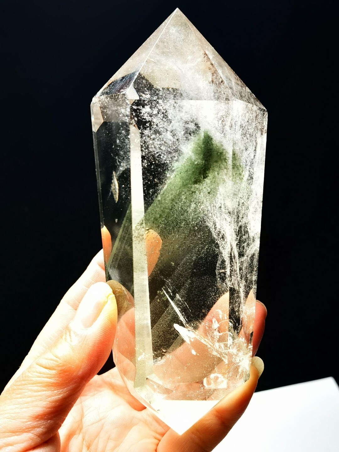 Rare Natural Water Clear Phantom Double Terminated 6 Sided Crystal ...