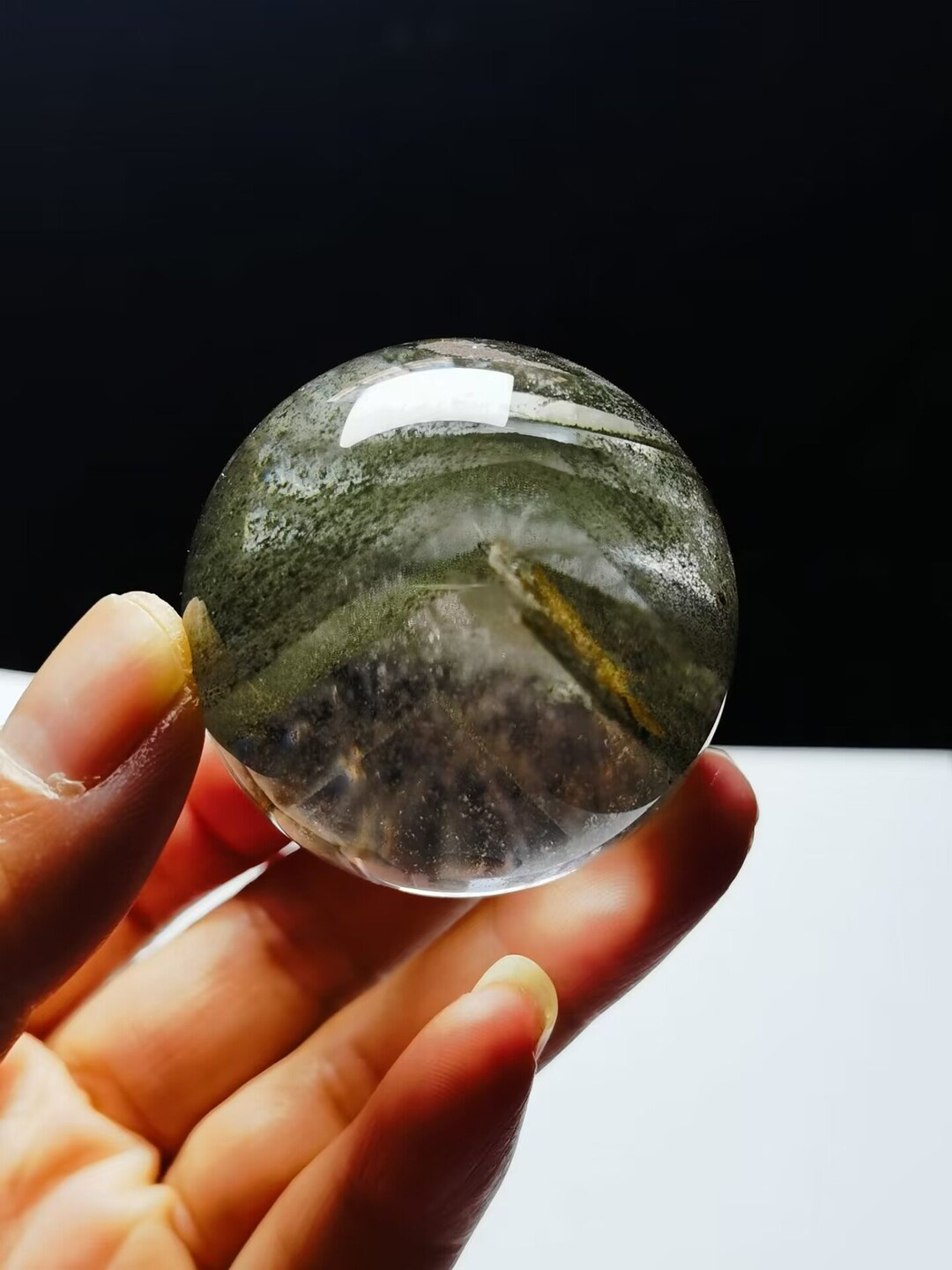 Natural Clear Phantom Crystal Quartz Ball Sphere Orb Gem 1.69 - Etsy