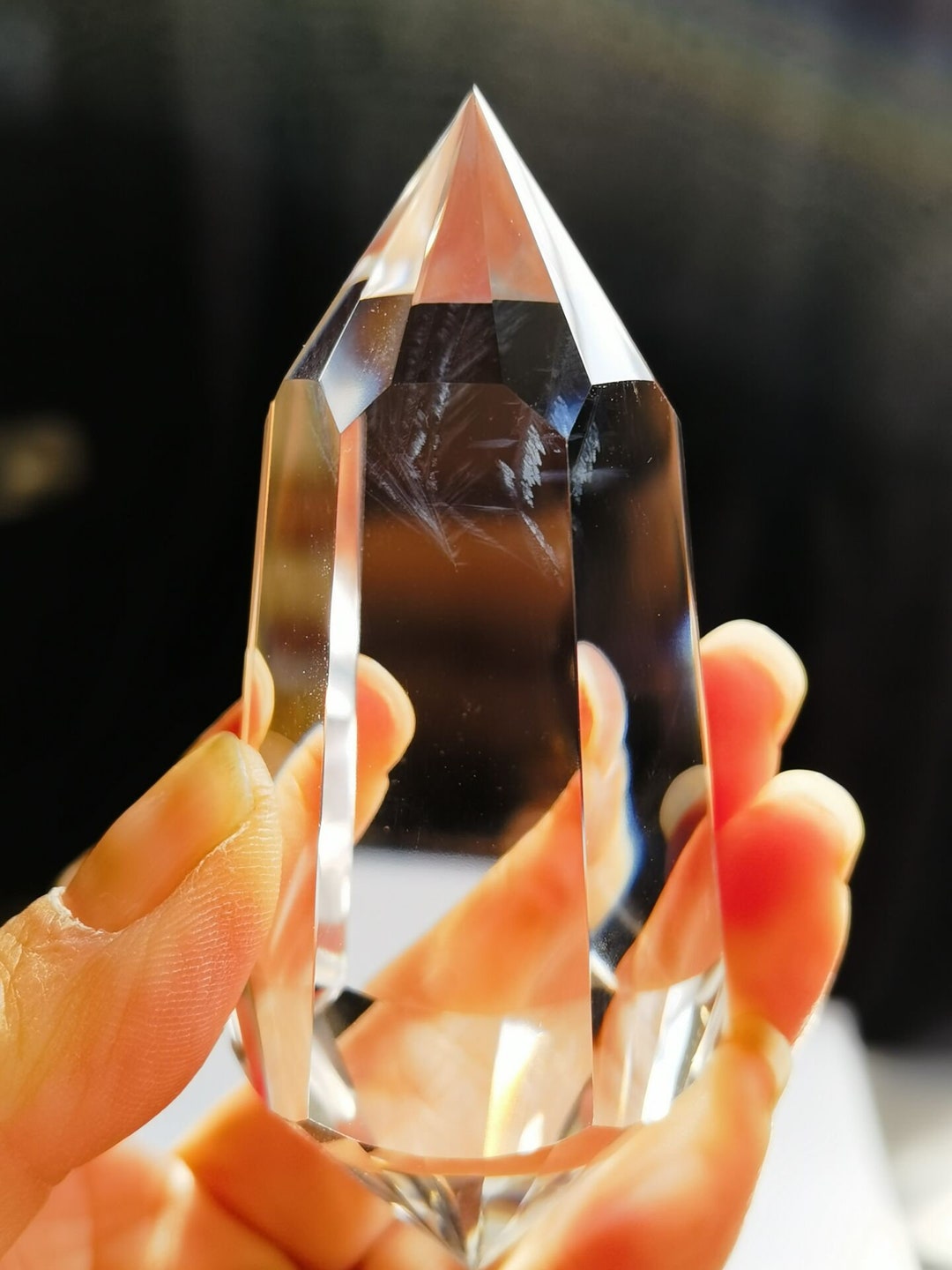 Natural Clear Blue Rutilated Cystal Quartz 3 Gate 24 Sided Vogel Style ...