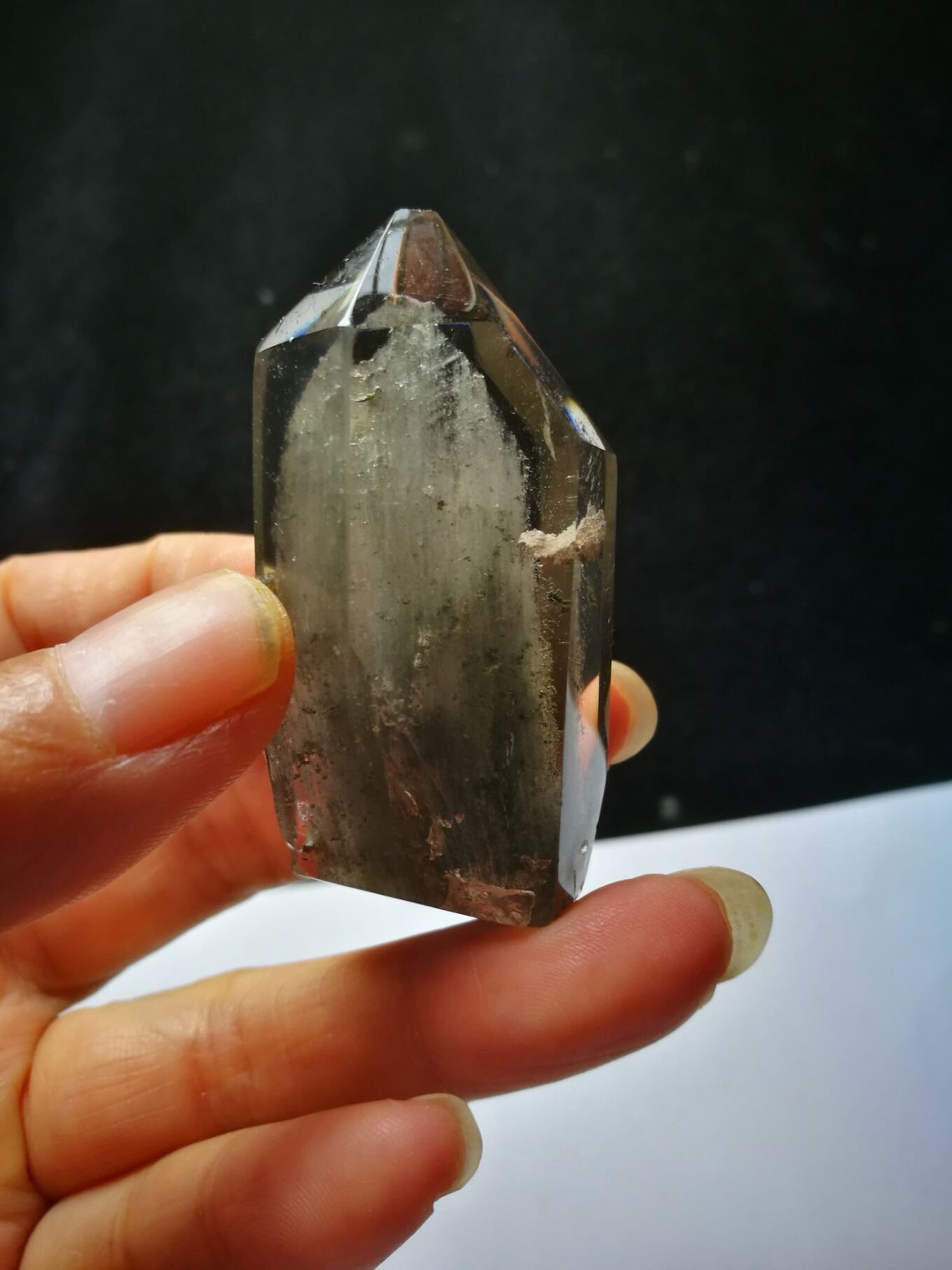 Natural Clear Phantom 6 Sided Crystal Quartz Point 2 Inch Master ...