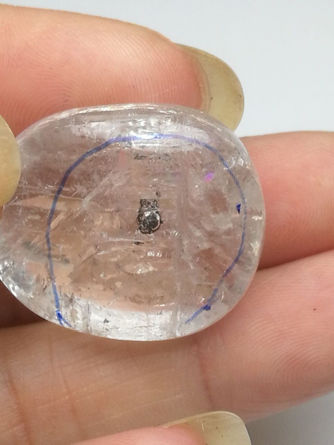Clear Free Mobile Enhydro Crystal Quartz Oval With 1 Easily - Etsy