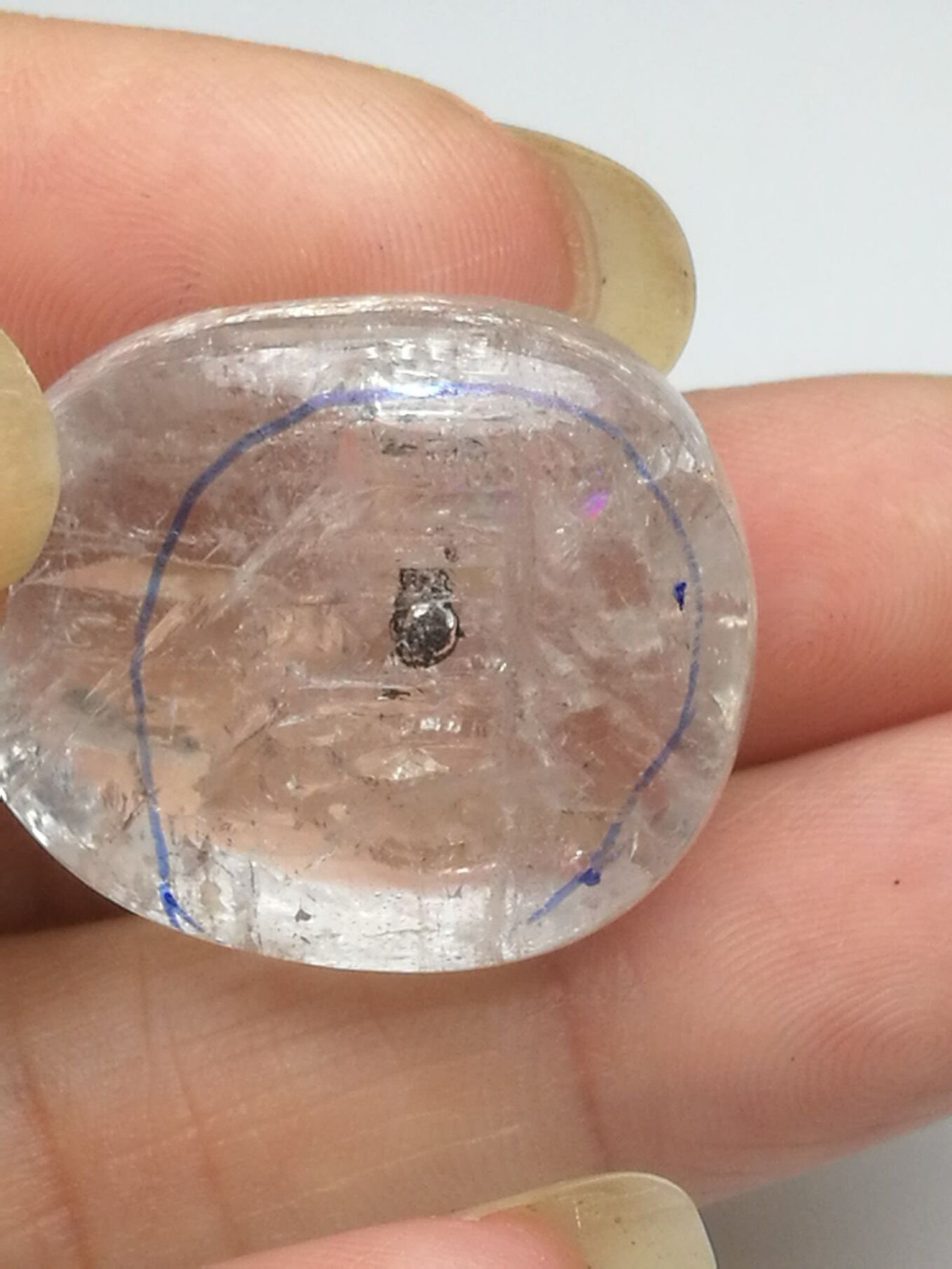 Clear Free Mobile Enhydro Crystal Quartz Oval With 1 Easily - Etsy