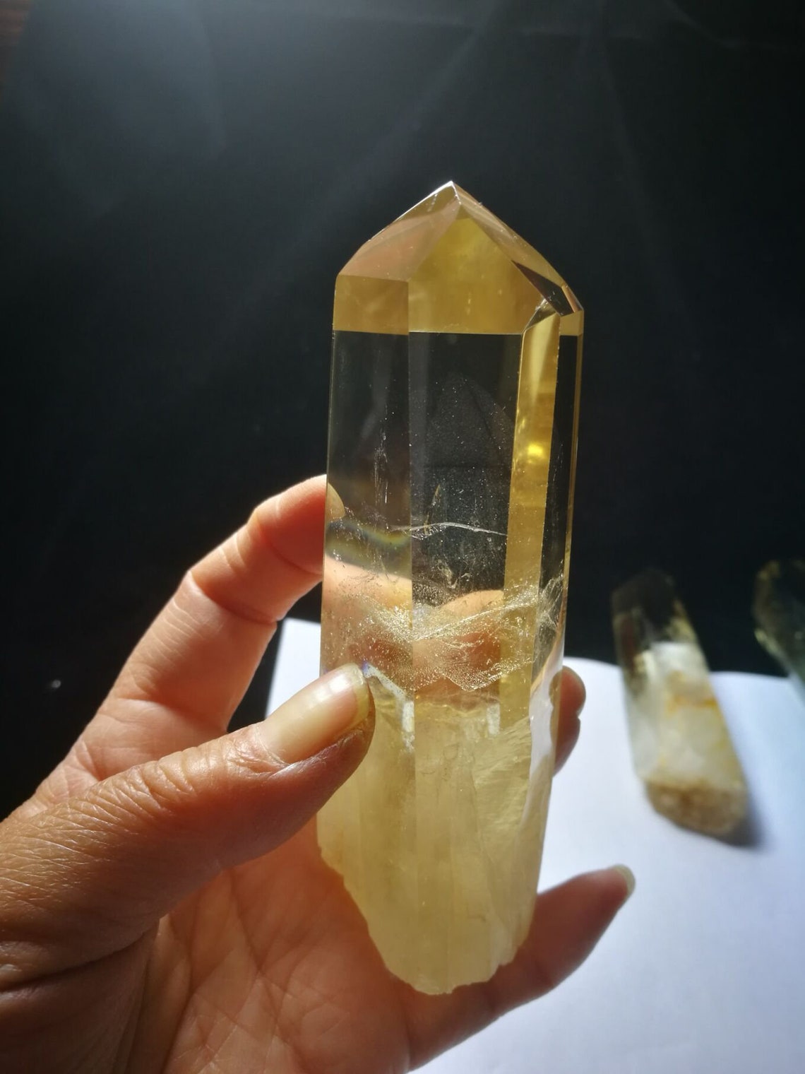 Natural Clear Phantom Yellow Citrine Crystal Quartz Point 4.72 | Etsy