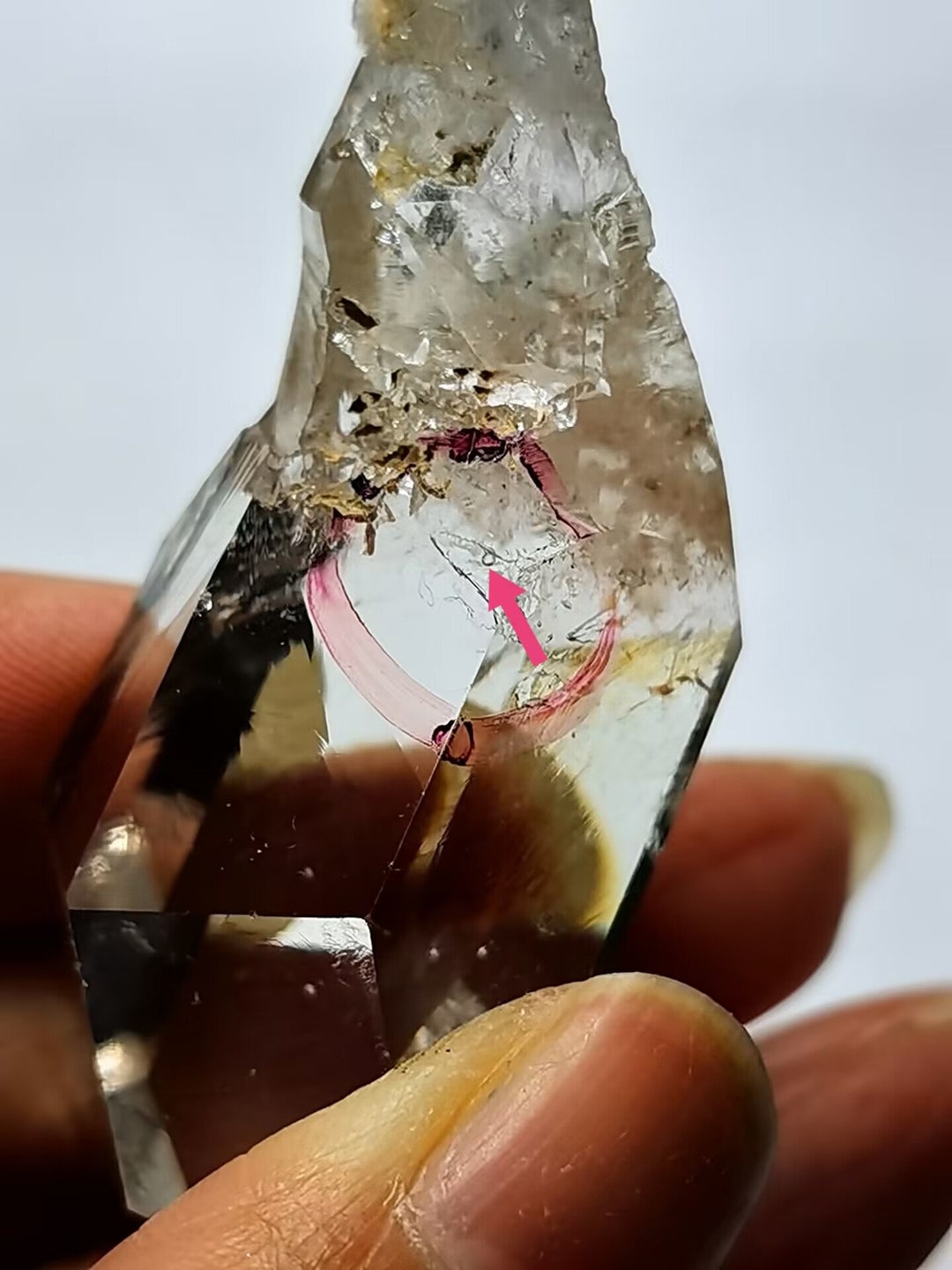 Natural Clear Free Mobile Enhydro Crystal Quartz Scepter W 1 Visible ...