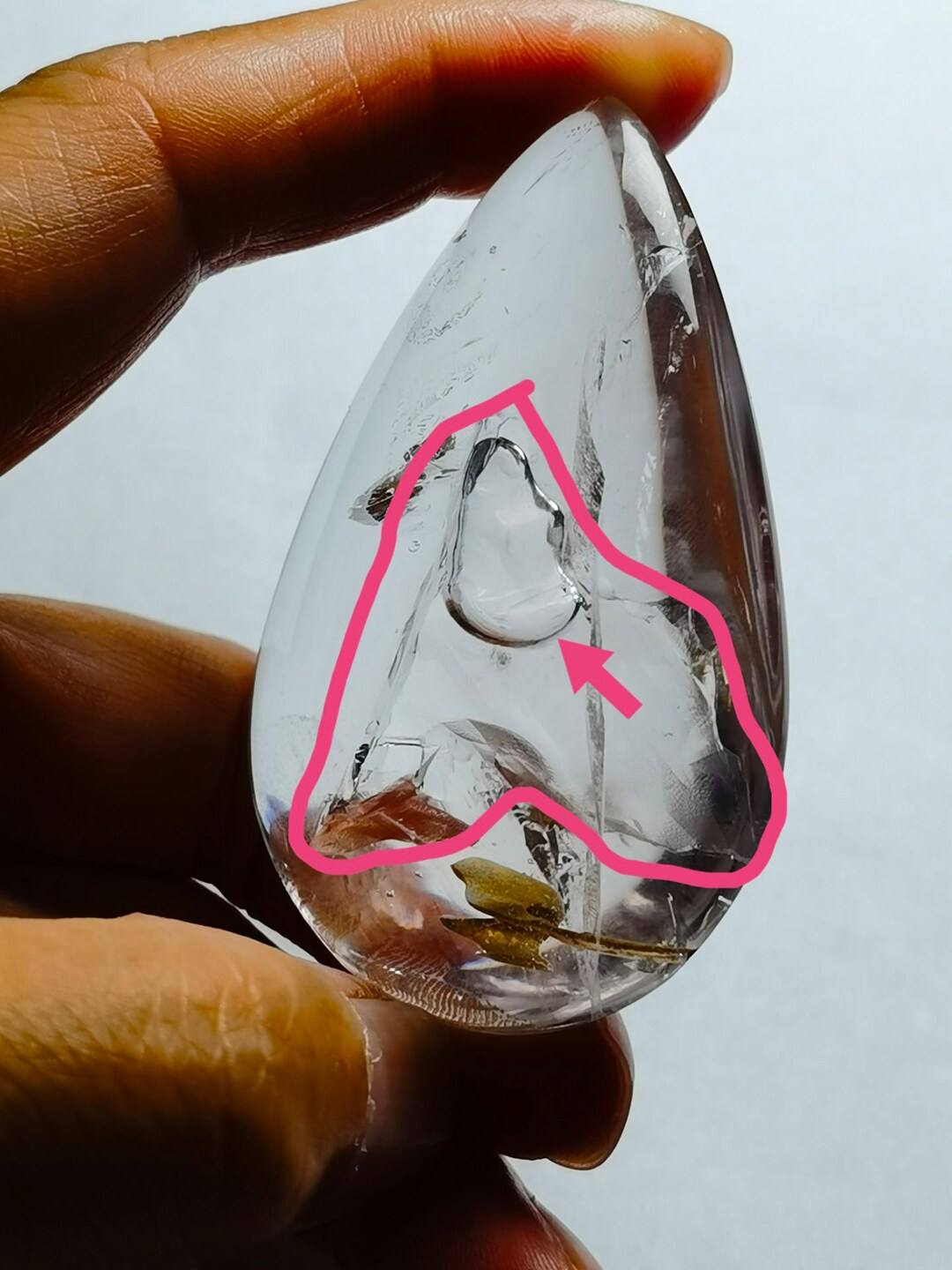 Natural Clear Free Mobile Enhydro Manifestor Crystal Quartz Oval With 1 ...