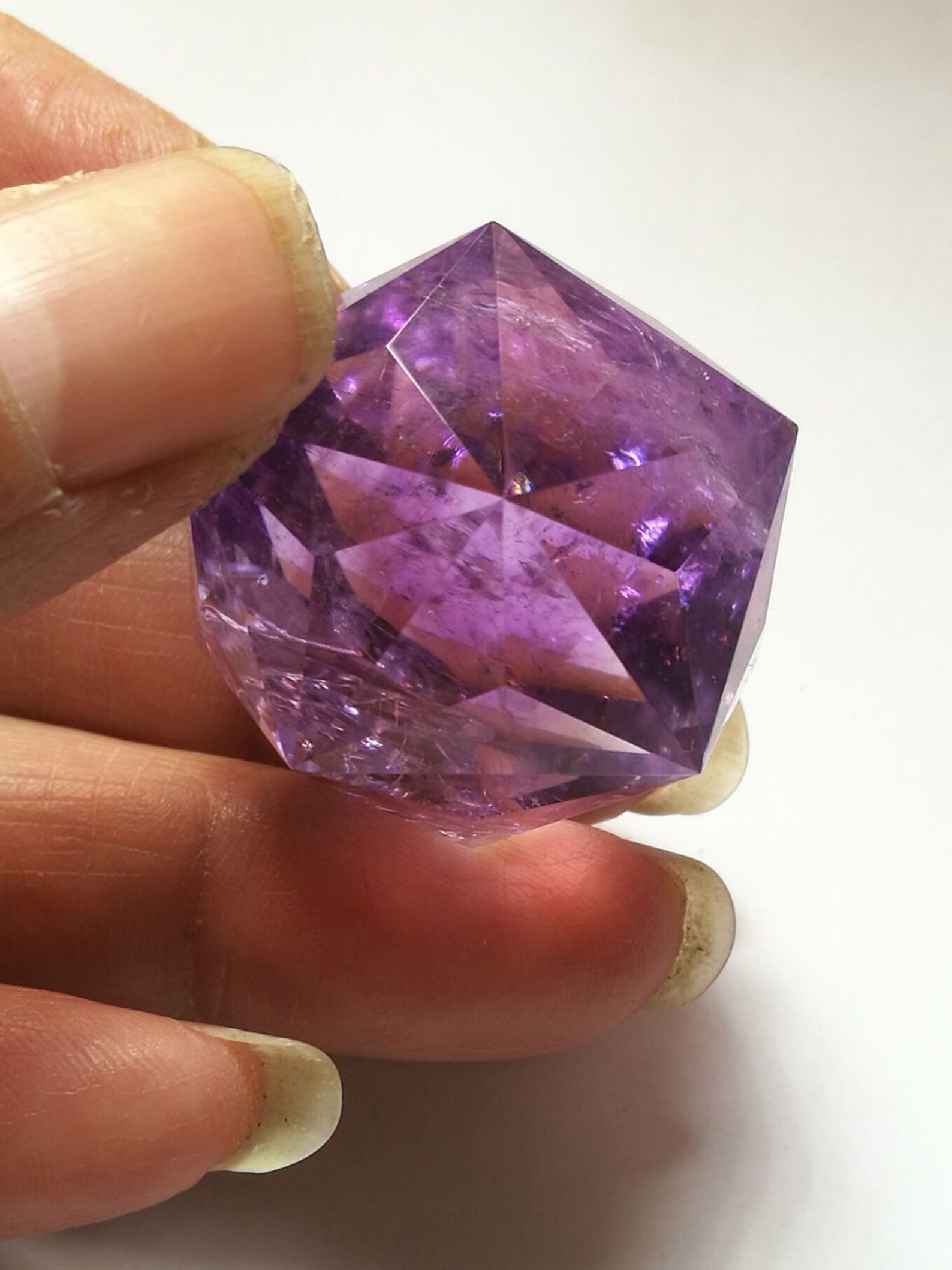 Natural Purple Amethyst Crystal Rainbow Quartz 60 Sided | Etsy