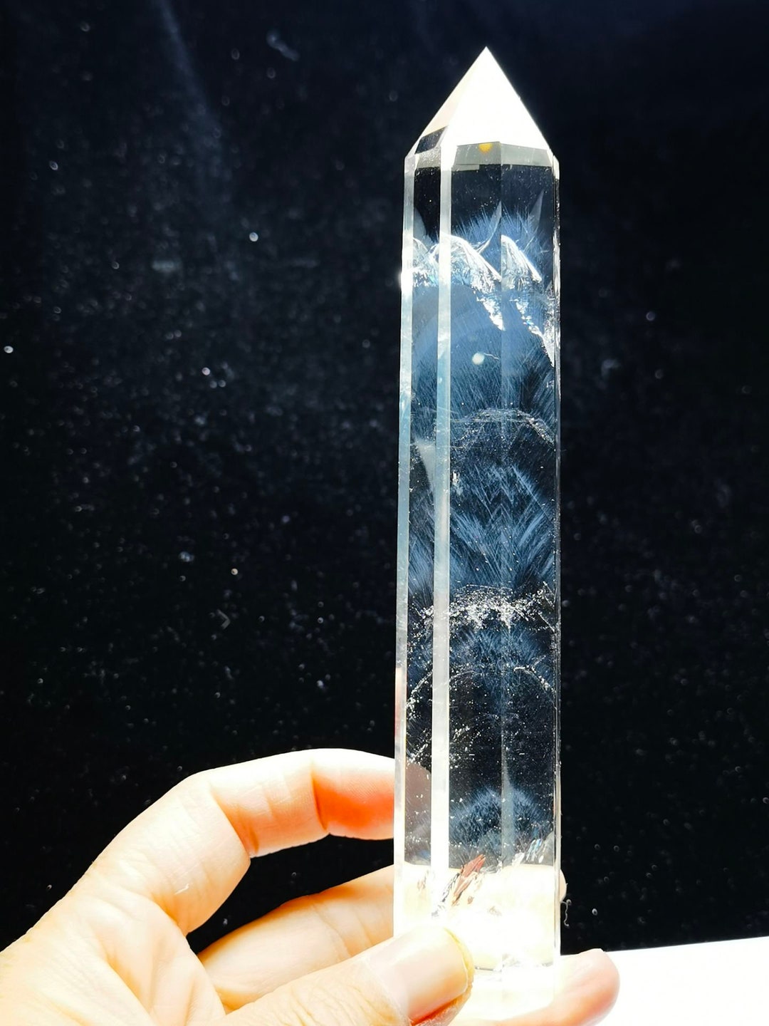 Madagascar Water Clear Blue Rutile Rainbow Crystal Quartz 8 Sided Vogel ...