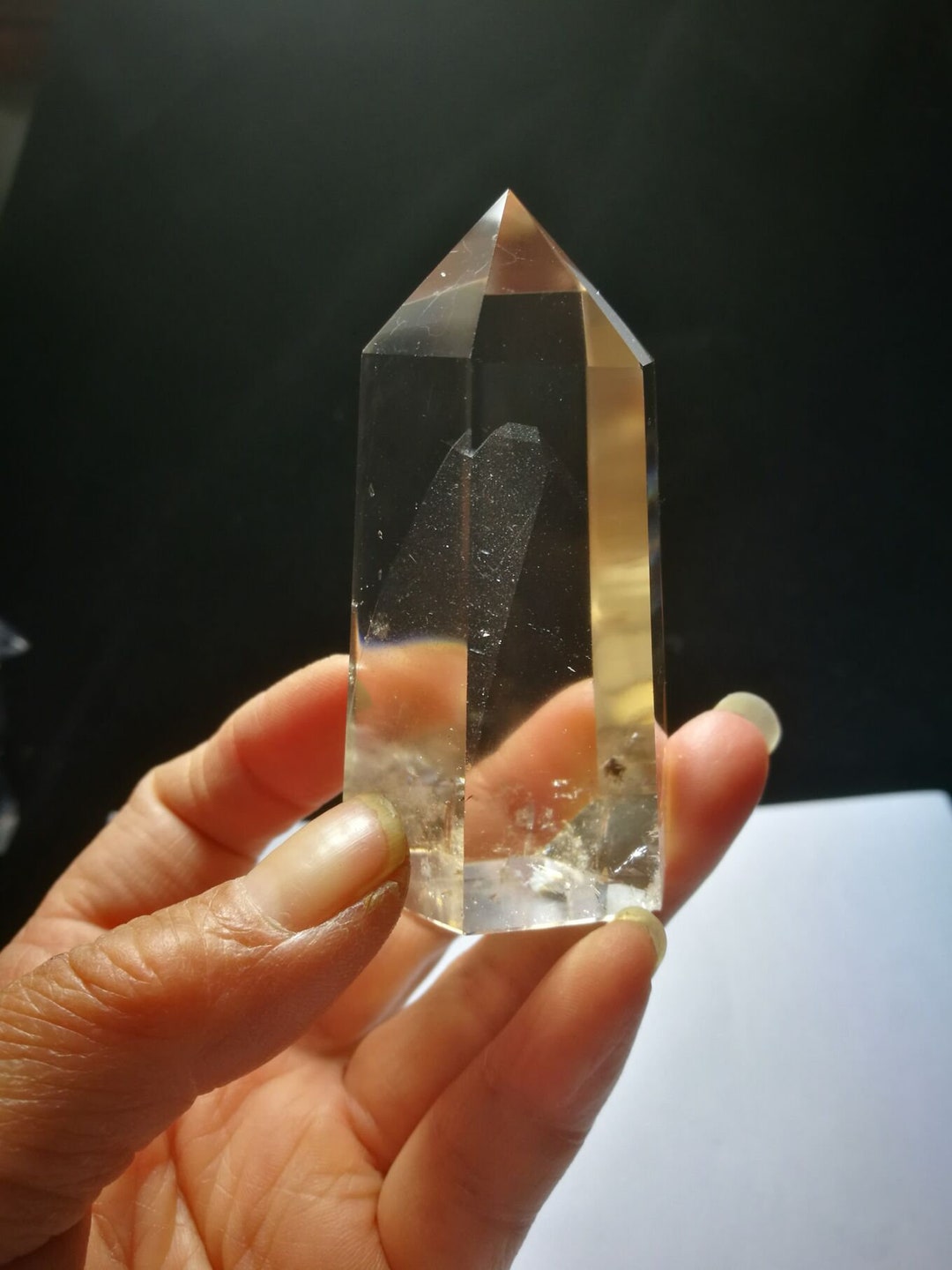 Natural Clear Phantom 6 Sided Crystal Quartz Point 2.71 Inch Master ...