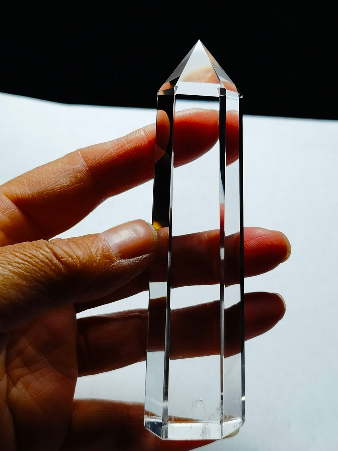 Natural Water Clear Crystal Quartz 6 Sided Point 4.21 Inch Healing ...
