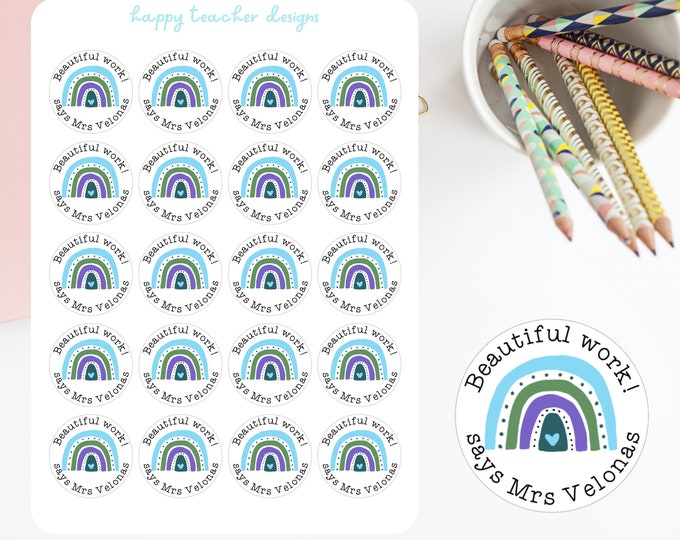 Fun personalised stickers by HappyTeacherDesigns on Etsy