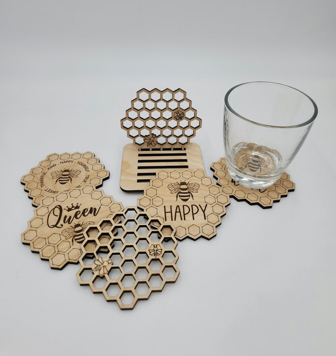 6 Piece Coaster Set Bumble Bee Design, Drink Coaster, French Country ...