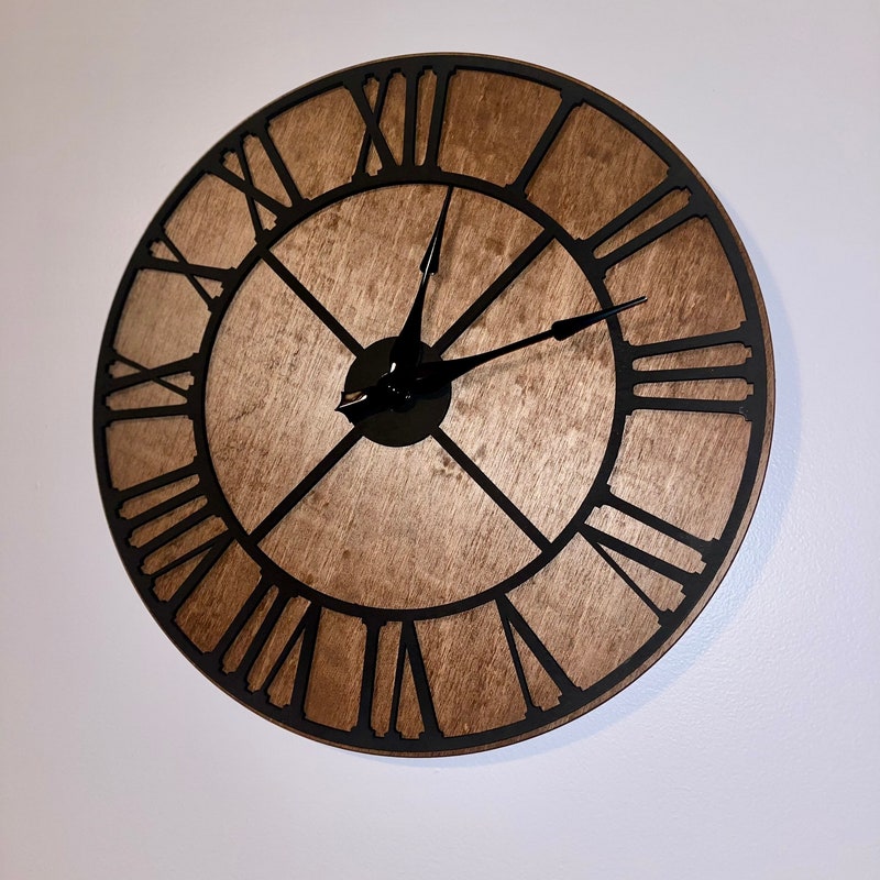 Roman Numerals Wooden Wall Clock - Etsy