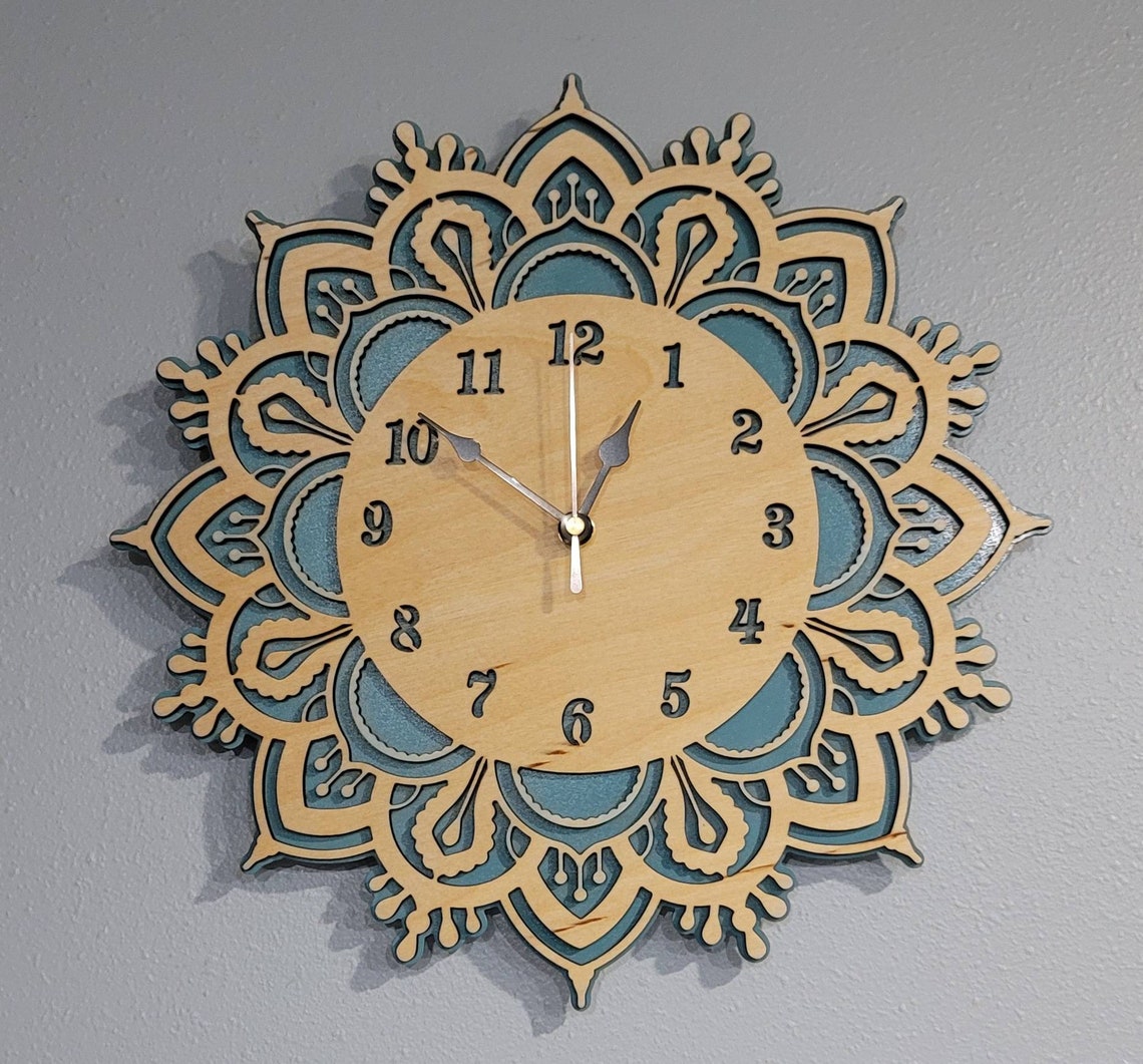 Mandala Wall Clock Wall Hanging Unique Farmhouse French Country, Gift ...