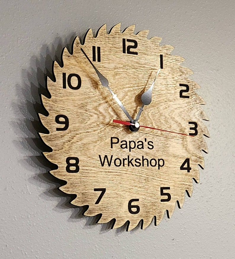 Saw Blade Laser Engraved Rustic Clock, Fully Customizable Text, Gift ...