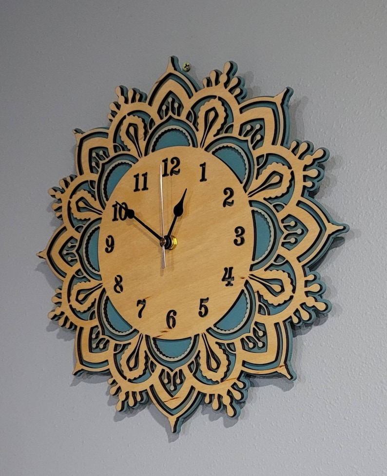 Mandala Wall Clock Wall Hanging Unique Farmhouse French Country, Gift ...