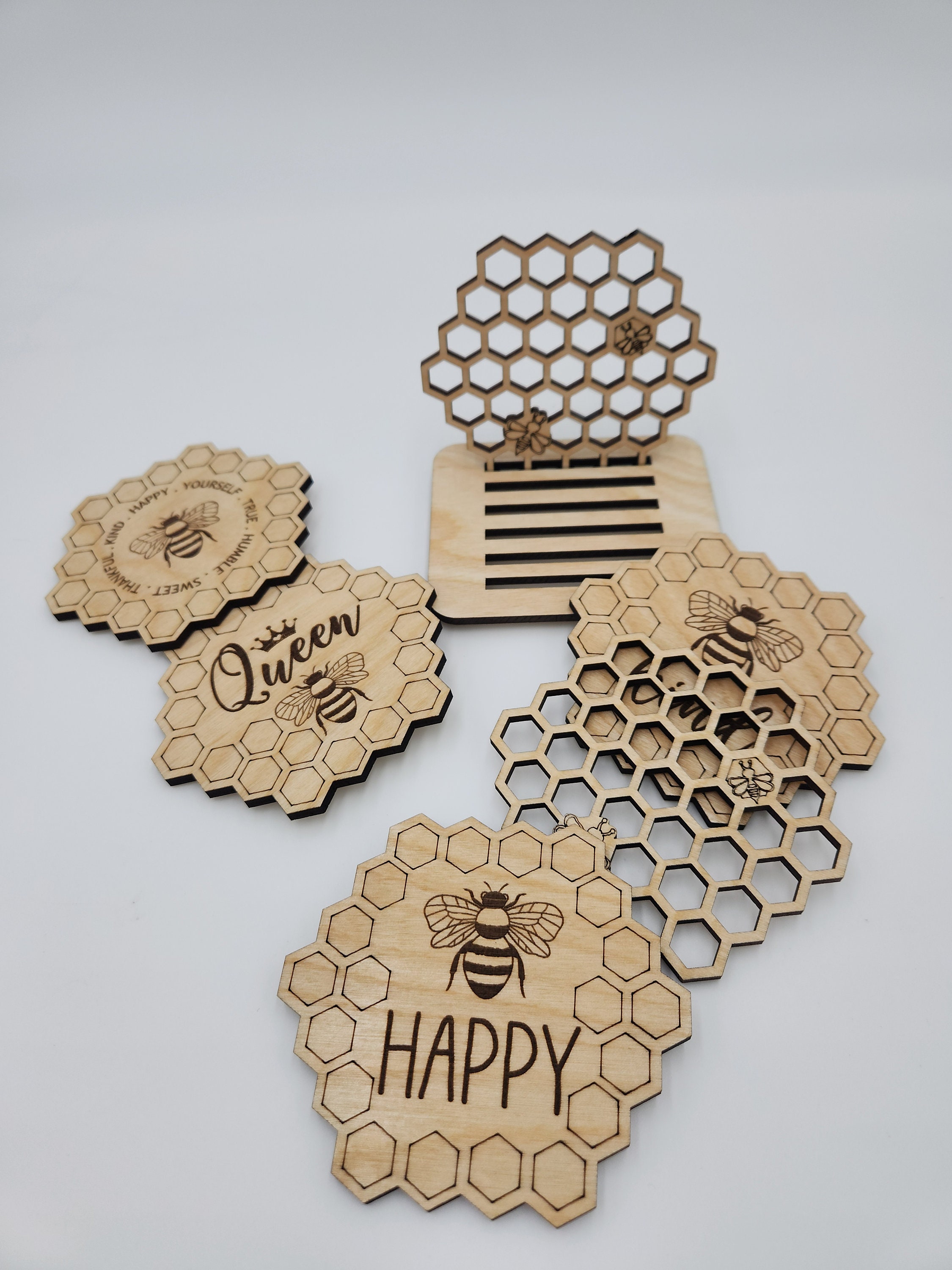 6 Piece Coaster Set Bumble Bee Design, Drink Coaster, French Country ...