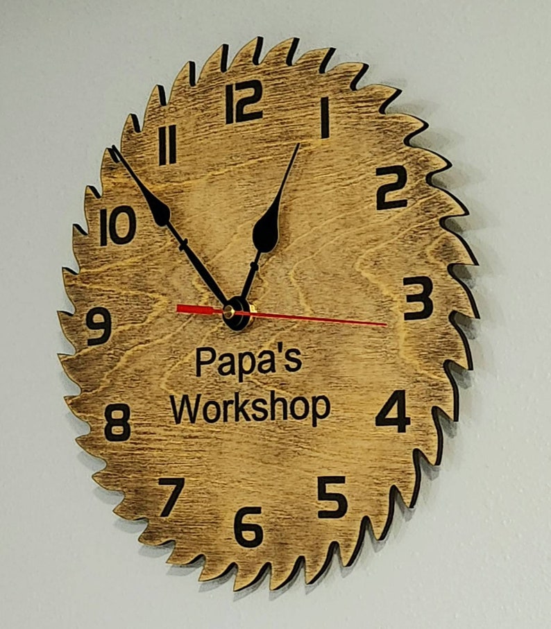 Saw Blade Laser Engraved Rustic Clock, Fully Customizable Text, Gift ...