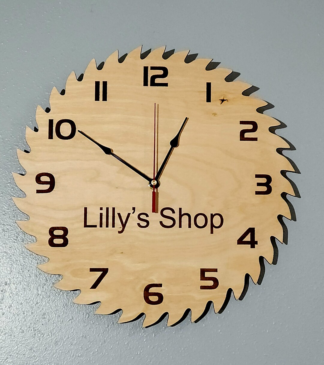 Saw Blade Laser Engraved Rustic Clock, Fully Customizable Text, Gift ...