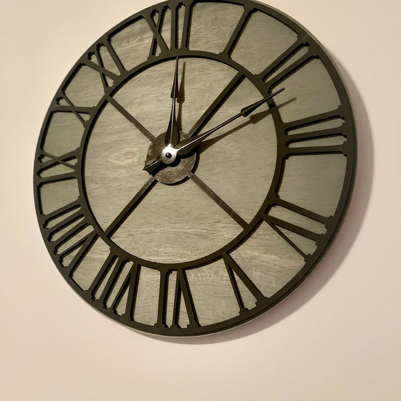 Roman Numerals Wooden Wall Clock - Etsy