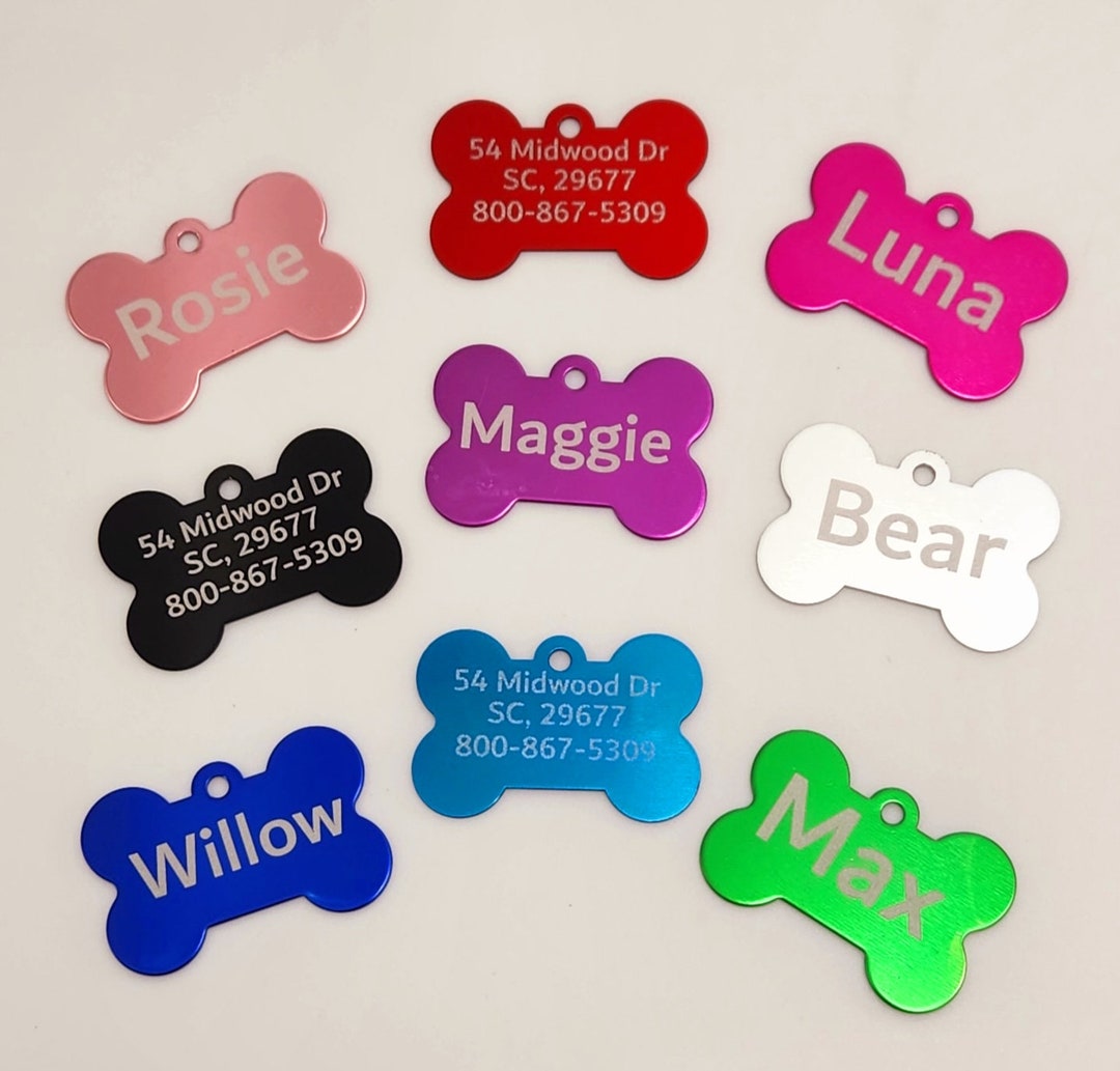 Custom Engraved Pet Tags for Dogs and Cats, Pet ID, Dog Name, Cat Name ...