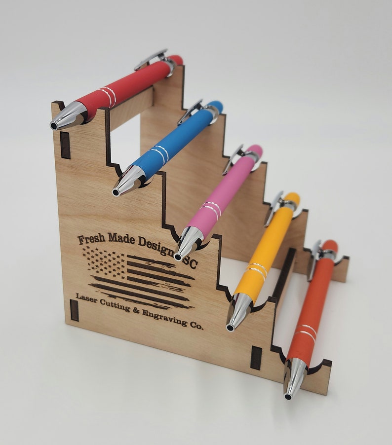 5 Tier Pen Stand SVG Laser Cut Files Pencil Stand - Etsy UK