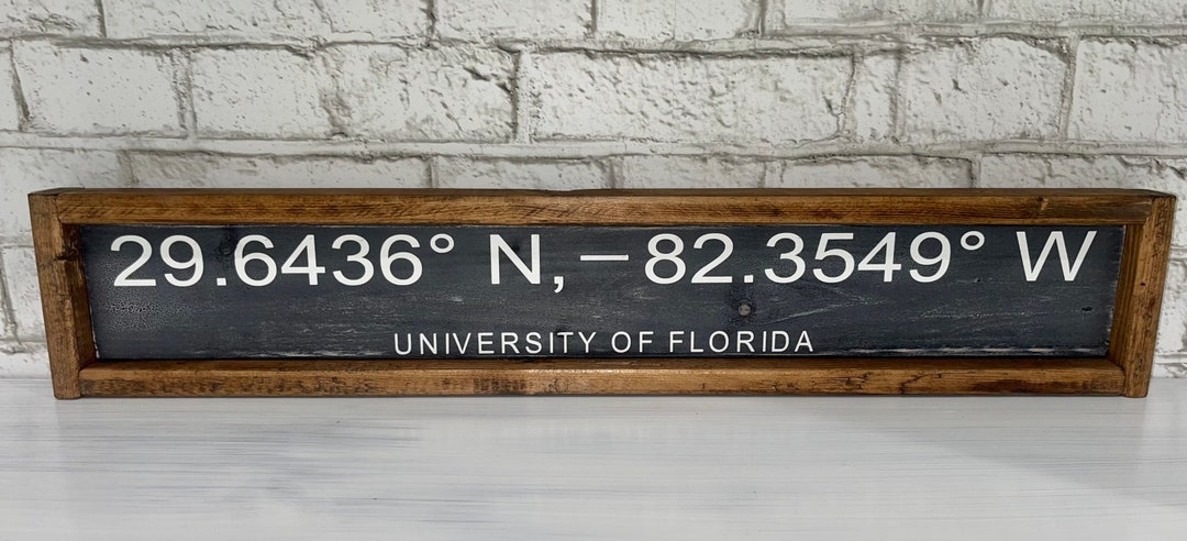 University of Florida Coordinate Sign Rustic Farmhouse Gators Swamp ...