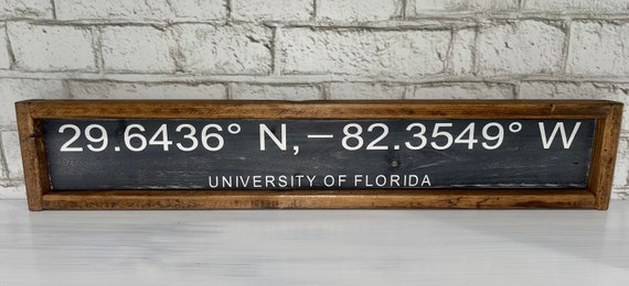 University of Florida Coordinate Sign Rustic Farmhouse Gators | Etsy