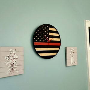Police, Firefighter, Military Clock, Patriotic Gift for Him, Wood Flag ...