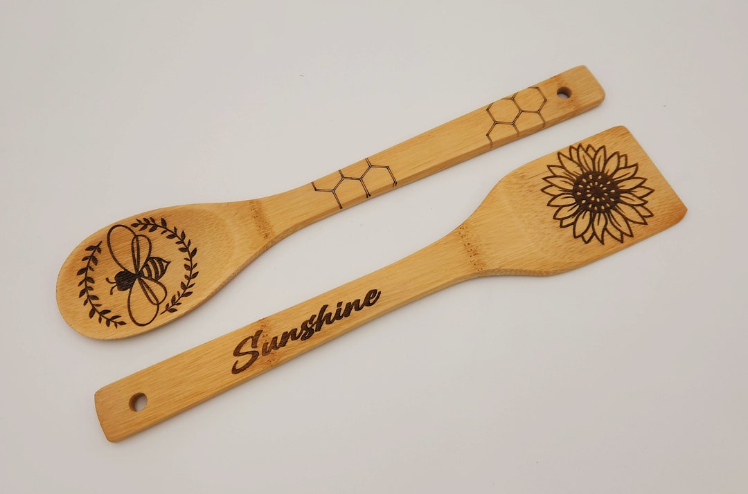 Personalized Wooden Spoon, Laser Engraved Wooden Spoon, Kitchen ...