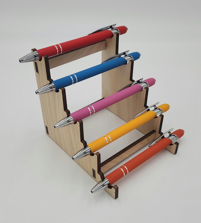 5 Tier Pen Stand SVG Laser Cut Files Pencil Stand - Etsy UK