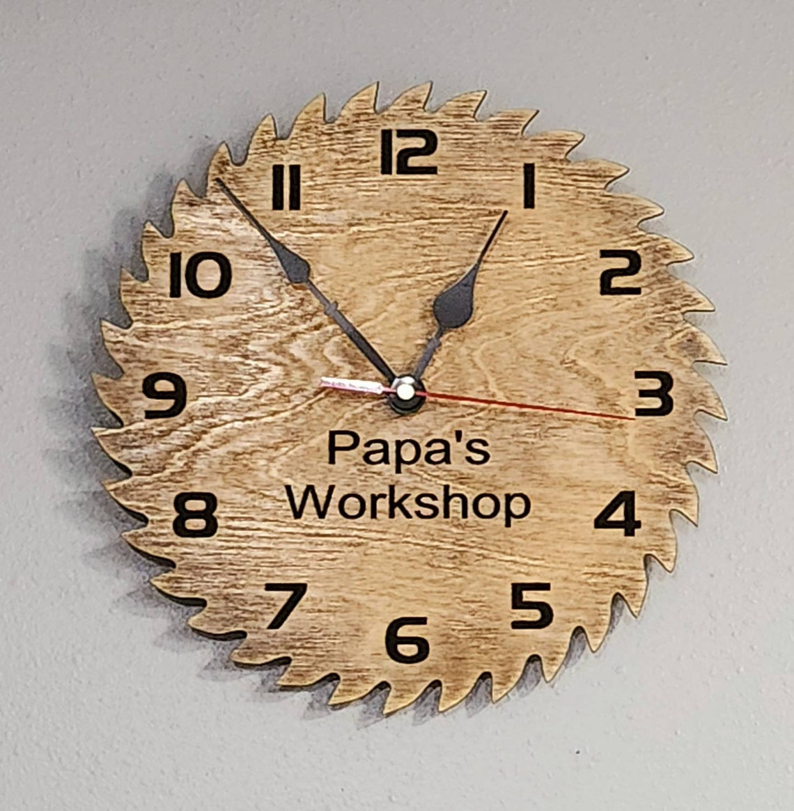Saw Blade Laser Engraved Rustic Clock, Fully Customizable Text, Gift ...