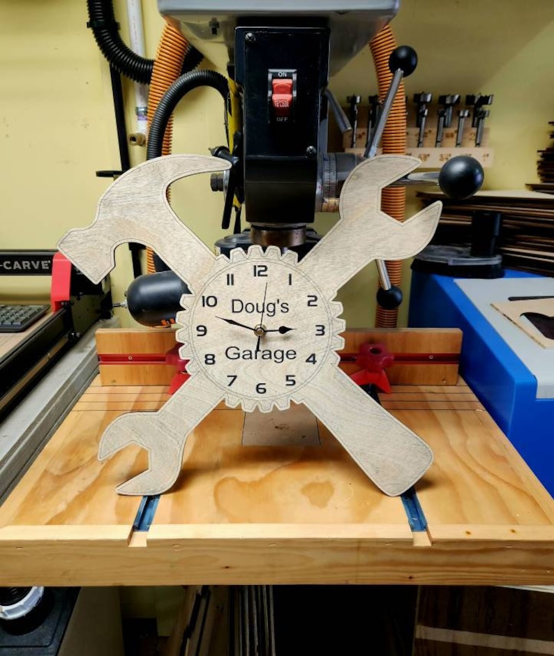 Tool Clock Laser Engraved Rustic Clock Fully Customizable - Etsy