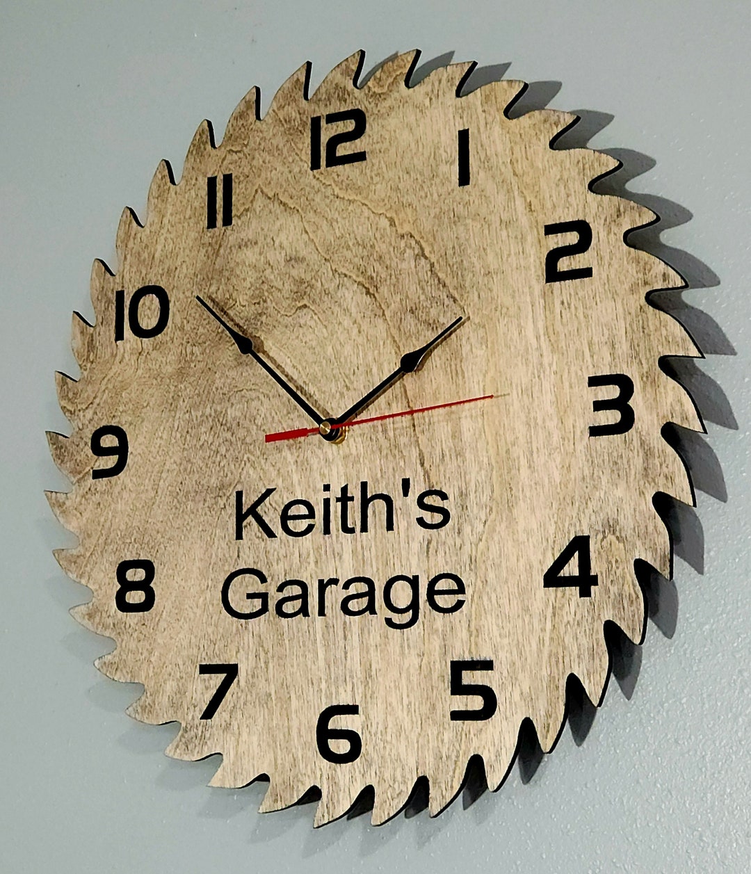 Saw Blade Laser Engraved Rustic Clock, Fully Customizable Text, Gift ...