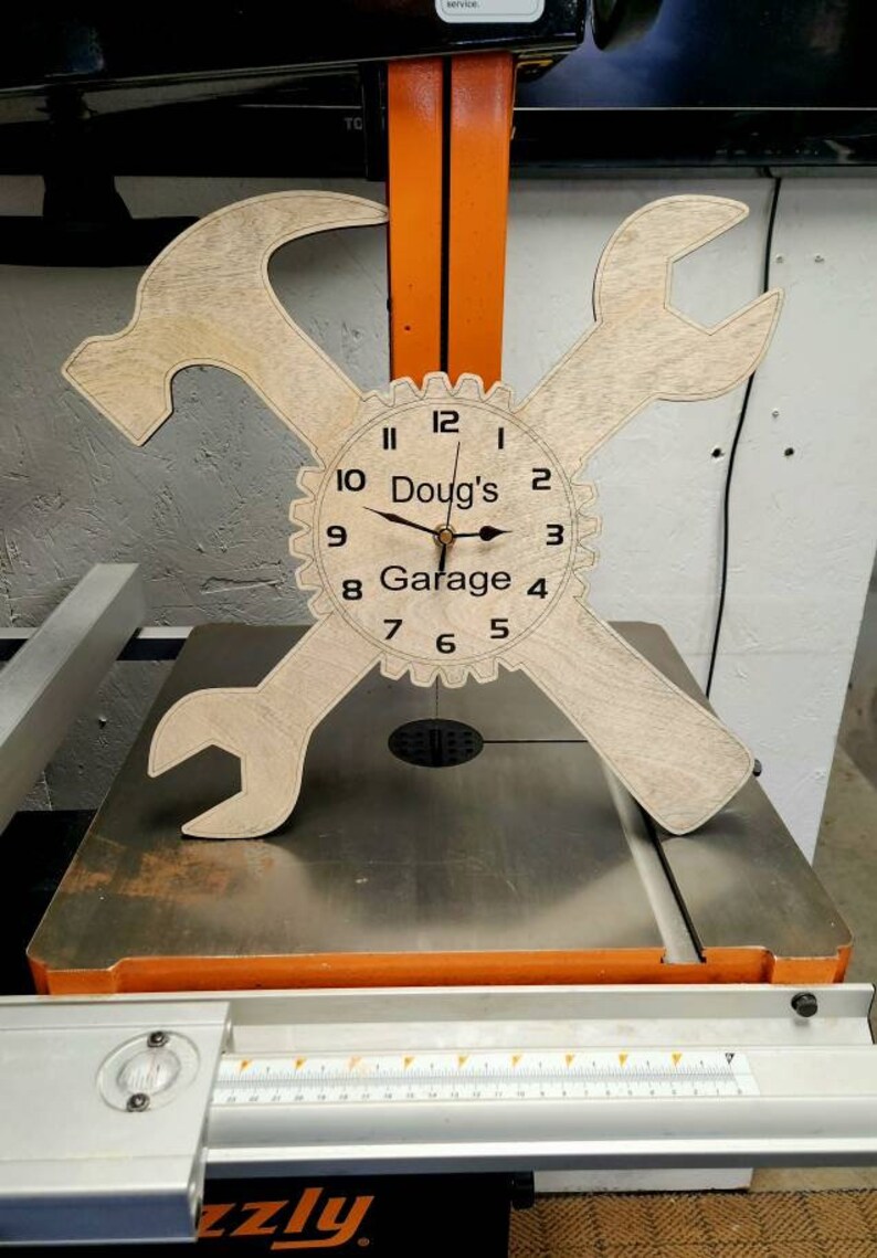 Tool Clock Laser Engraved Rustic Clock, Fully Customizable Text, Gift ...