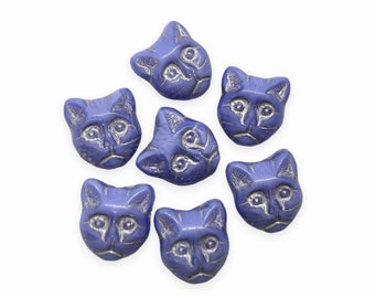 Czech Cat Face Beads - Etsy