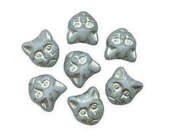 Czech Cat Face Beads - Etsy