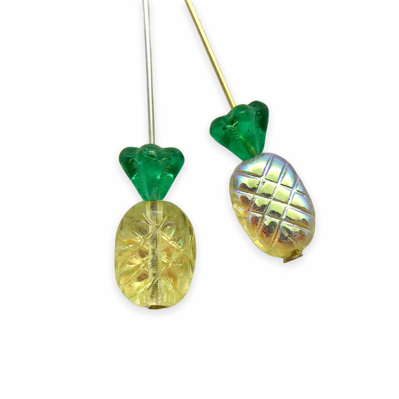 10 Sets 20pc Pineapple Fruit Shaped Beads Charms Czech Glass - Etsy