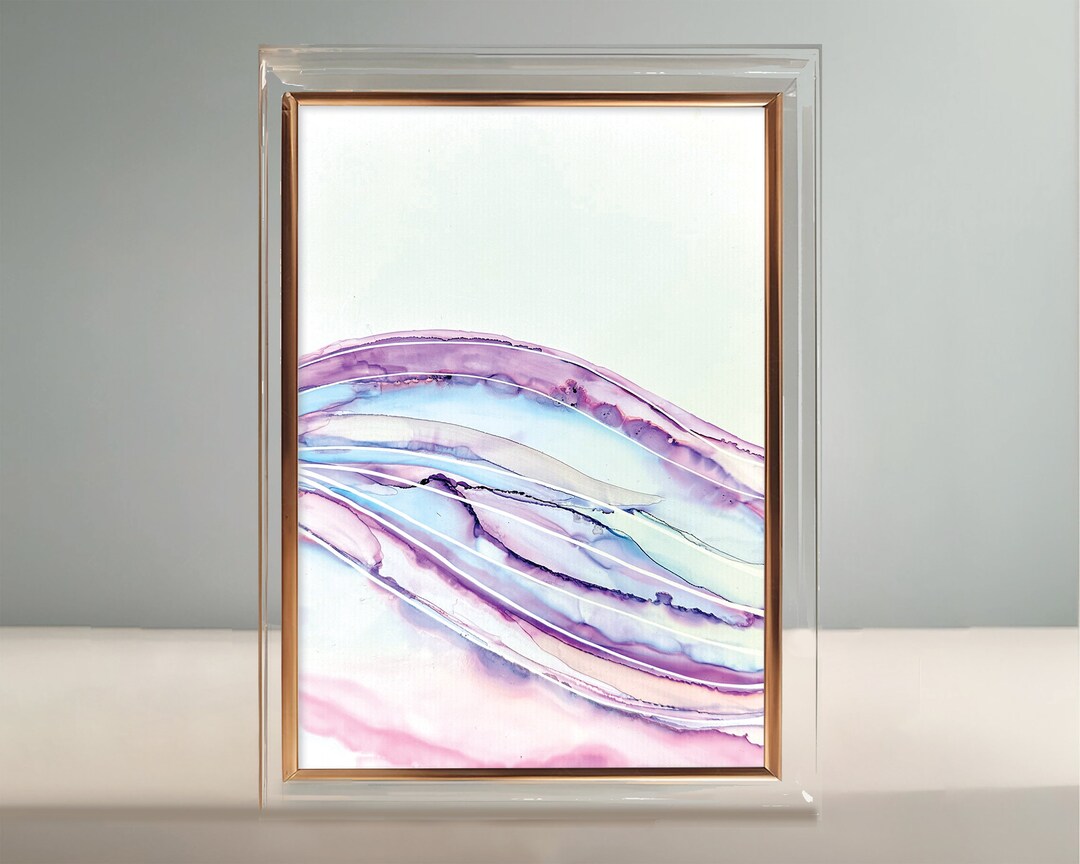 Waves of Amethyst~ Hand-painted Artwork - Ready to Frame - Abstract Art ...