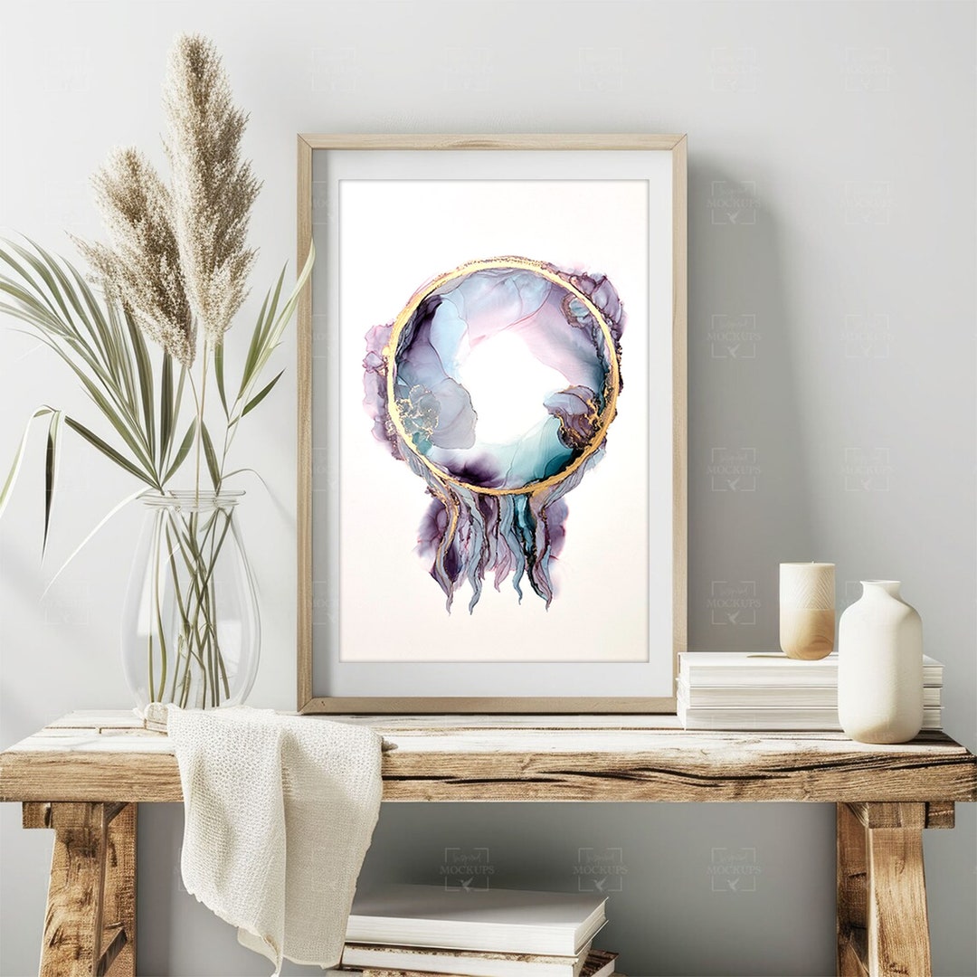 Circle of Life Abyssal Portal Hand-painted Artwork Abstract Art Alcohol ...